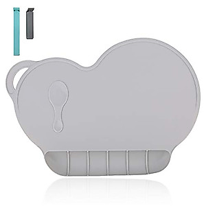 Silicone Baby Placemat - Food Grade Silicone Reusable Travel Placemat for Kids Tiny Diner Portable Roll Up Non Slip Washable Restaurant Food Mat for Child Toddler Infant