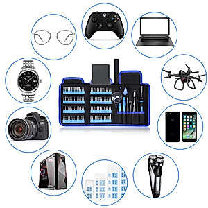 SOONAN 128 in 1 Precision Screwdriver Set, Magnetic Repair Tool Kit for iPhone Series/Xbox Series/PS3/PS4/Nintendo Switch/iPad/Tablet/Laptop/Watch/Cellphone/PC/Camera/Electronic