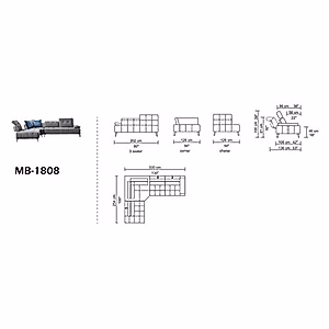 Limari Home Caprock Sectional Sofa, Gray