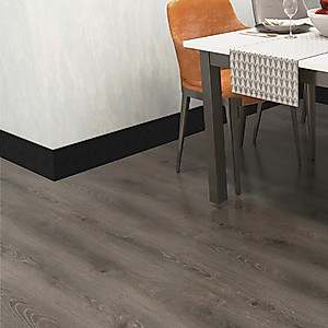 LONGKING Premium 10M Black Wood Grain Peel and Stick Mirror Border Wall Decal: Waterproof PVC Wallpaper Sticker for Kitchen & Bathroom, 393x4.2 in