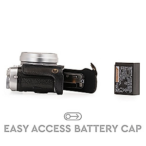 Megagear Fujifilm X100F Ever Ready Genuine Leather Camera Half Case And Strap, With Battery Access - Black - MG1281