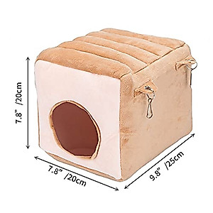 Oncpcare Toast Hamster Cotton Nest, Winter Warm Guinea Pig Bed House, Small Animals Plush Hanging Hammock for Birds Sugar Glider Ferrets Rat Hamster Chinchilla