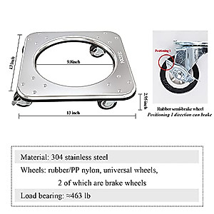 XIEEIX Movable Propane Cylinder Base, Fixed Propane Tank Tray with Brake Wheel, 5-30ib Gas Cylinder Fixed Shelf, Used for Gas Cylinder Consignment and Fixed Storage