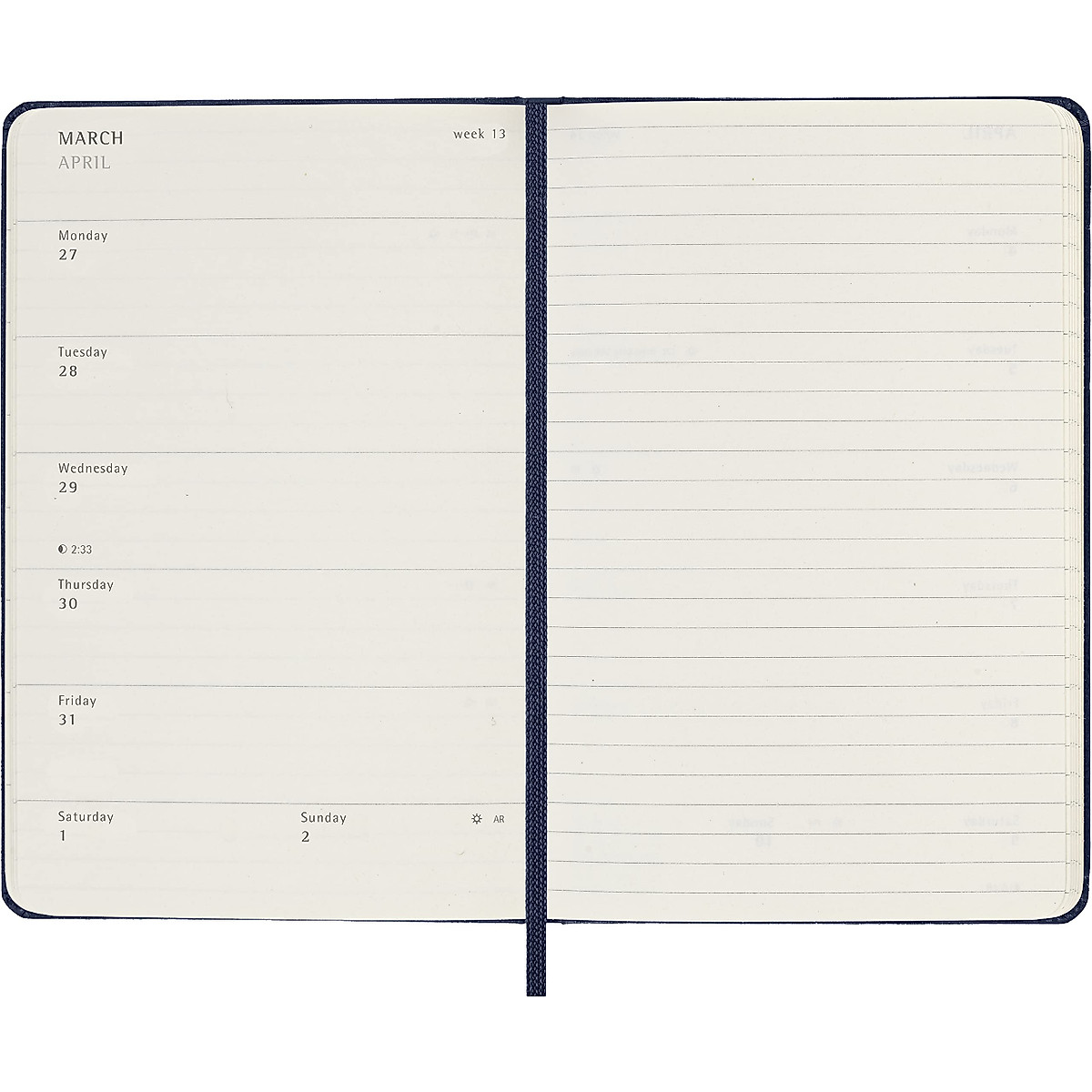 Moleskine 2023 Weekly Notebook Planner, 18M, Pocket, Sapphire Blue, Hard Cover (3.5 x 5.5)