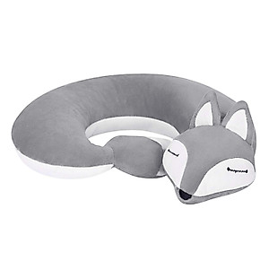 Cute Fox Travel Pillow for Adults Teens Cartoon Animal U-Shaped Neck Pillow Soft Washable Neck Cushion for Head Support Chin Neck Support Travelling Pillow for Airplanes Car Bus Train Office Home Use