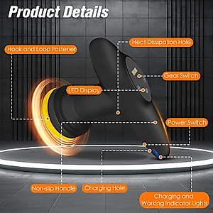 Konvixon Cordless Buffer Polisher, 4 In Mini Buffer Polisher Kit with Built-in rechargeable Battery, 19 Pcs 6 Variable Speed 6000RPM Orbital Polisher for Car Detailing, Polishing,Scratch Removing