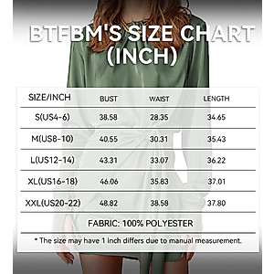 BTFBM Women Casual Long Sleeve Ruched Wrap Dress Crew Neck Tie Waist Short Dress Solid Color Mini Dress Satin Cocktail Dress(Solid Army Green,Large)