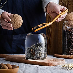 SPERKY Coffee Containers Clear Glass Storage Jar With Cork Lid Bottle Sealed Tank Tea Can Cereal Coffee Creative Decoration Airtight Canister Set