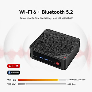 Beelink SER5 MAX Mini PC, Mini Computers with AMD Ryzen 7 5800H (8C/16T up to 4.4Ghz), 16G DDR4+500G M.2 2280 NVMe SSD, WiFi 6, 1000Mbps, BT 5.2, 4K, DP, Type-C, Radeon Graphics, TDP up to 54W