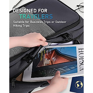 TRAILKICKER Travel Backpack 40L, Carry On Luggage Backpack Flight Approved for Men Women Travel, 15.6 inch Laptop Backpack 3 Day Pack Business Weekender Backpack, Black