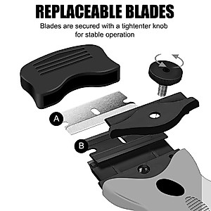 Scraper Tool Set 2 Pack Double Edge Multi-Purpose Scraper Cleaning Tool with 20Pcs Replacement Part Plastic Paint Glass Scraper for Removing Windows Stickers Labels