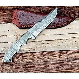 Poshland BB-7002 Damascus Steel Blank Blade as Knife Making Supplies Handmade (BB-7006)