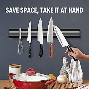 Magnetic Knife Strips,15 Inch Knife Storage Strip, Multi-Purpose Magnetic Knife Bar Rack Block for Kitchen Utensil Holder,Magnetic Tool Organizer, Home Organizer (2 Pack)