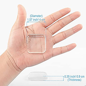 6 PCS Door Stopper Wall Protector, Transparent Square Door Knob Wall Shield, Soft Rubber Door Handle Bumper with Strong Self Adhesive, Thickened Door Bumpers for Walls (4 CM/Square, Clear)