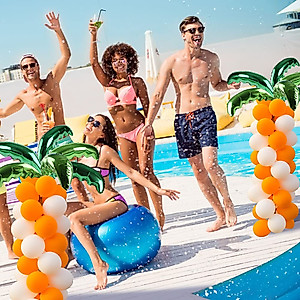 VYNYJOAN 10PCS Coconut Tree Leaves Foil Balloons 36 Inch Palm Leaf Balloons for Birthday, Baby Shower Party Supplies Hawaii Luau Beach Tropical Summer Party Decoration