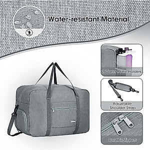 sportsnew Sports Gym Bag with Wet Pocket & Shoes Compartment, Travel Duffel Bag for Men Women Lightweight with Adjustable Shoulder Holder, Grey