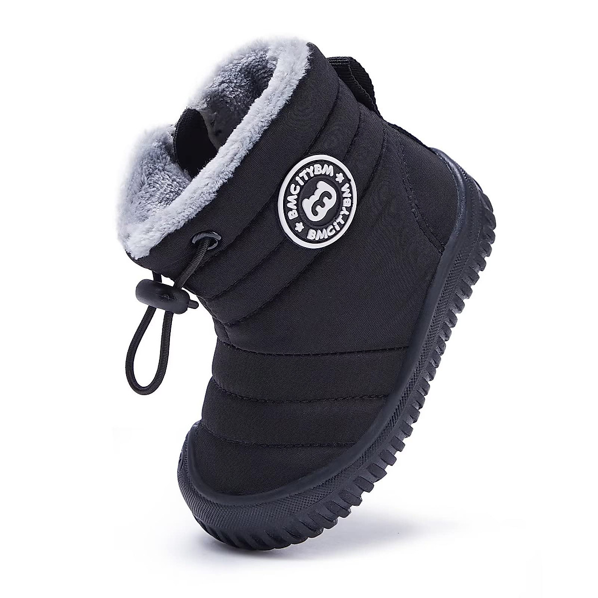 BMCiTYBM Baby Snow Boots Boys Girls Winter Infant Shoes Anti-Slip 6 9 12 18 24 Months Faux Fur Black Size 6-12 Months Infant