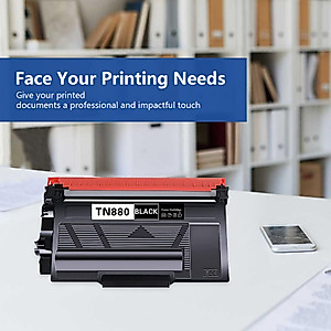 TN 880 Replacement for Brother TN-880 (TN880) Super High Yield Black Toner Cartridge 2-Pack Compatible HL-L6200DW MFC-L6700DW MFC-L6800DW HL-L6200DWT HL-L6300DW MFC-L6900DW Printer