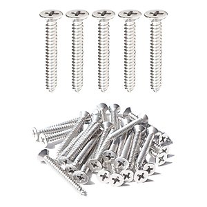 IMScrews 50pcs #12 x 1-1/2" (38mm) Stainless Flat Head Phillips Wood Screws 18-8 (304) Stainless Steel Countersunk Self Tapping Screws