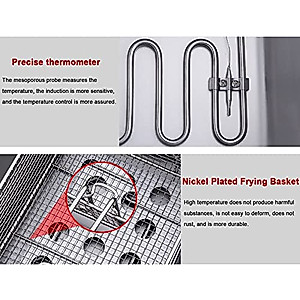 12L Electric Deep Fryer Commercial Dual Tanks Fryers 2500W Stainless Steel Countertop Oil Fryer, Commercial Restaurant, Fast Food Restaurant