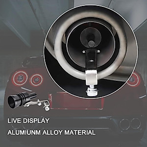 gunhunt 2 PCS Turbo Sound Whistle Simulator, 4.05" x 2.32" Car Roar Maker Tail Pipe Whistle, Universal Aluminum Turbo Sound Whistle Exhaust Muffler Sound Booster, Car Styling Accessories (Black)