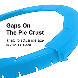QUWOLACE Adjustable Silicone Pie Crust Shield, 2 Pack Pie BPA-free Pie Crust Protector Cover Kitchen Tool for Baking Pie Pizza, Fit 8-11.5 Inch Pies- Dishwasher Safe (Blue)