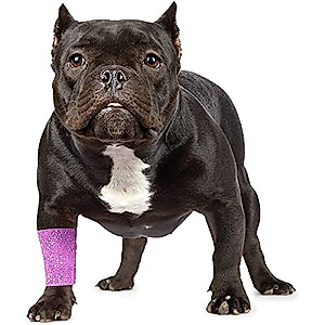 Self Adhesive Wrap, Glitter Cohesive Vet Tape for Pets (3x180 in, 12 Pack)