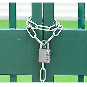 QIOJIRMU Combination Lock with Braided Steel Cable, 4 Digit Combination Password, Rustproof and Waterproof, Ideal for Luggage, Sports Locker, Toolbox, Fence, Case, and More