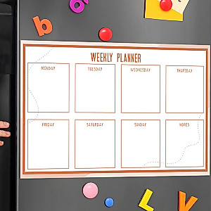 Toddmomy 1set Whiteboard Board Planner White with Calendar Erase Kindergarten Dry Education Eraser Early Magnetic Weekly Marker Refrigerator Office Adhesive Home for Xcm Erasable