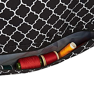 NICOGENA Sewing Machine Carrying Case, Universal Travel Tote Bag with Shoulder Strap for Singer, Brother, Janome and Accessories, Lantern Black