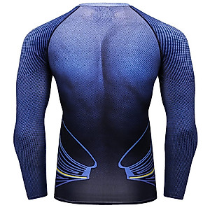 Red Plume Men's Film Super-Hero Series Compression Sports Shirt Skin Running Long Sleeve Tee