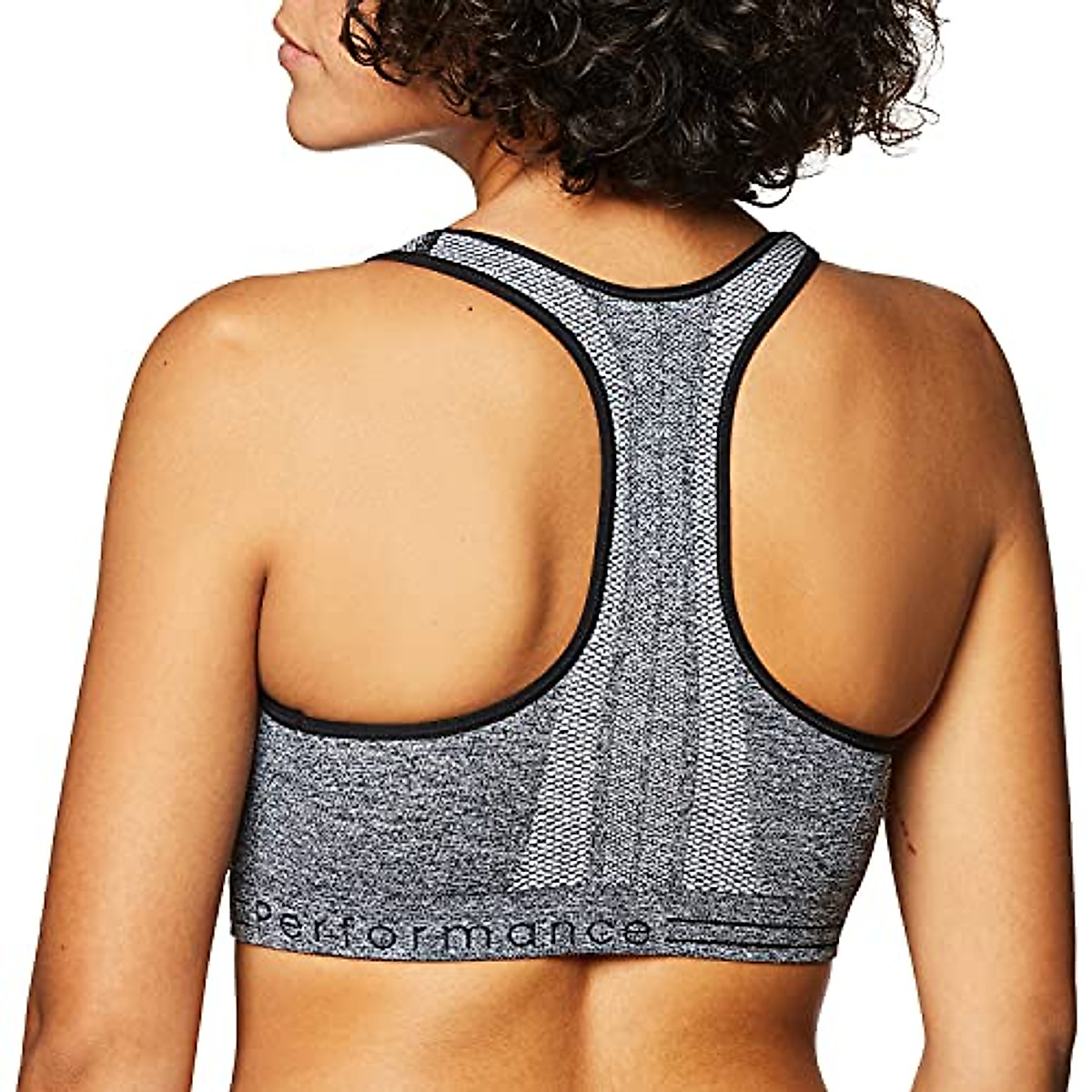 Calvin Klein Women's Premium Performance Moisture Wicking Medium Impact Reversible Sports Bra, Heather Grey Black