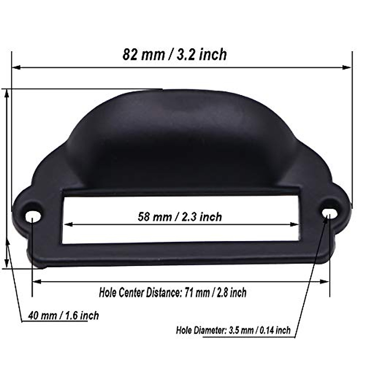 LepoHome 20 Pieces 82x40mm Black Card Holder Drawer Pull/Label Frames Card/Tag Pull/Cabinet Frame Handle/File Name Card Holder for Office Furniture Cupboard Cabinet Drawer Box Case Hardware