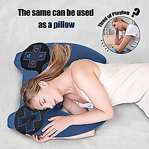 SAHEYER Memory Foam Gaming Pillow, 2 in 1 Plush Side Sleeper Neck Pillow for Elbow Pain Relief, Video Game Controller Pillow for Teen Boyfriend Gamer/Sofa Couch/Computer Chair/Play Station/Bed/Reading