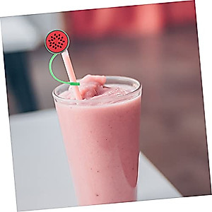 VALICLUD 10pcs Fruit Straw Cap Straw Accessories Straw Toppers for Tumblers Straw Mouth Tips Reusable Straw Tips Covers Juice Hat Straws for Kids Straw Covers Cap Cartoon Child Drinks Pvc