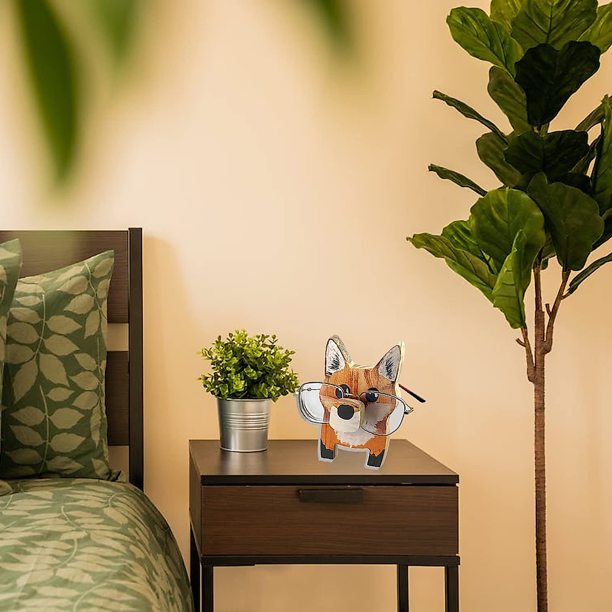 LAXIA Creative Glasses Holder Stand，Cute Animal Glasses Holder,Sunglasses Spectacle Display Rack for Home, Office, Desk, Nightstand(2 PCS) (Fox)