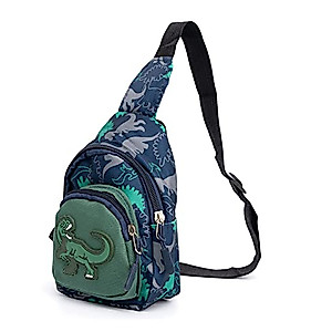 Cute Children Sling Bag Small Cartoon Dinosaur Crossbody Shoulder Bag Coin Purse Waist Backpack Nylon for kid 1-5-Gray