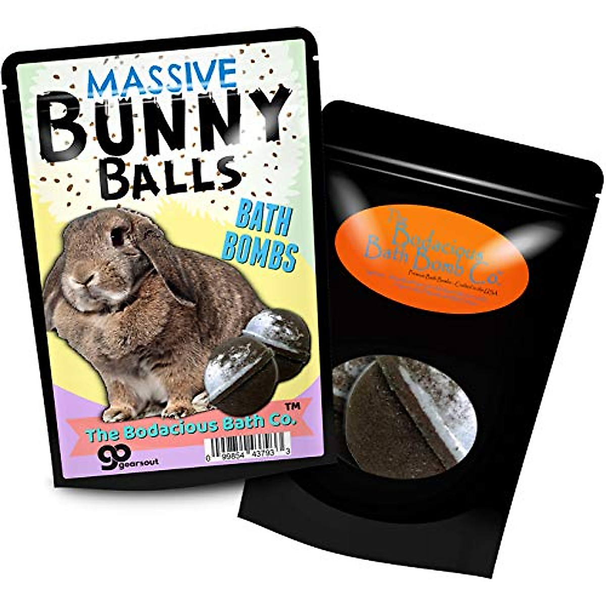 Massive Bunny Balls Bath Bombs – Fluffy Rabbit Design – XL Bath Fizzers for Friends – Root Beer Scent, 2 pk
