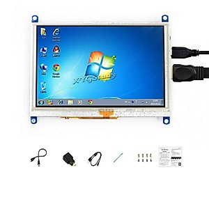 5inch 800x480 Resistive Touch Screen LCD Display Monitor HDMI Interface Supports Raspberry Pi 4 3 2 Model B A+ B+ BB Black Banana Pi Supports Game Console XBOX360 Sony PS4 Nintendo Switch @XYGStudy