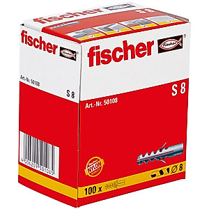 Fischer S8 (8mm) 5/16" x 1-9/16" 2-Way Nylon Expansion Anchor (100 Pcs)