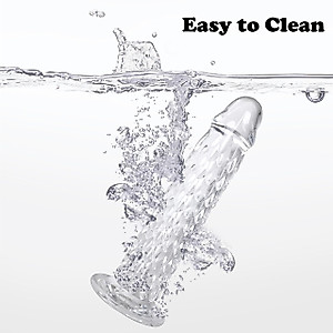 Upgrade 8.3 Inch Dragon Scales Realistic Dildo G Spot Stimulation Dildos with Powerful Suction Cup for Hands-Free Play Anal Adult Sex Toy for Women and Couple (Clear)