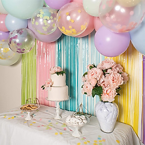 Pastel Balloon Garland Kit - Macaron Balloon Arch Kit for Parties - Small and Large Balloons Gold Confetti Mint Pink Balloons - Balloon Column