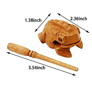 Flybloom Percussion Instruments Wooden Frog Natural Wood Musical Instrument.