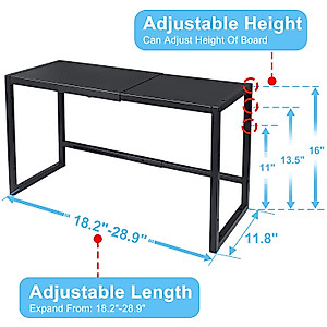 Expandable Metal Storage Shelves, 110LBS Heavy Duty Shelving Units and Storage For Pots Pans Small Appliances, Adjustable Metal Storage Shelf Rack For kitchen Cabinets Closet Pantry Warehouse Garage