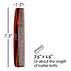 ZEUS Handmade Saw-Cut 2-in-1 Beard Comb – 7.5” Mustache & Beard Comb (Traditional) C11