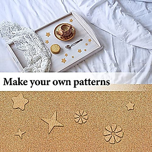 CREHNIL Natural Self Cork Roll with Adhesive Backing 1/8 Inch Drawer Shelf Liner Peel and Stick 18 * 48IN 2 Pack