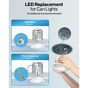 Sunco Lighting 16 Pack Retrofit LED Recessed Lighting 6 Inch, 5000K Daylight, Dimmable Can Lights, Baffle Trim, 13W=75W, 965 LM, Damp Rated - Energy Star