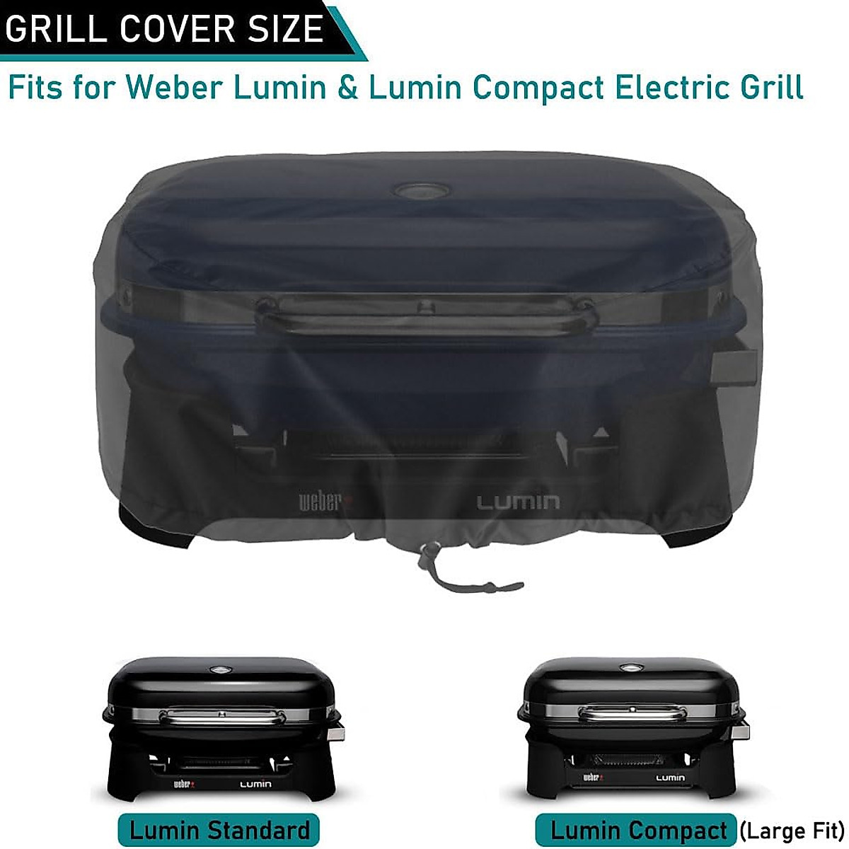 ZJYWSCH Grill Cover for Weber Lumin Electric Grill Outdoor Waterproof Portable Table Top Grill Cover 7197 Heavy Duty Weber Lumin Electric Grill Cover