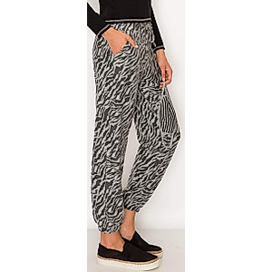 COIN 1804 Women's Sweatpants Joggers - Casual French Terry Elastic Waistband Drawstring Yoga Workout Lounge Tapered Pants 1980-AAZ H.Grey/Black XL