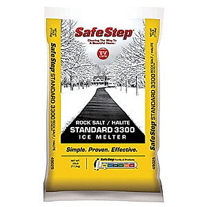 Safe Step Rock Salt Ice Melter Sodium Chloride (Rock Salt) Melts Ice Down To 5 F / -15 C 25 Lbs.